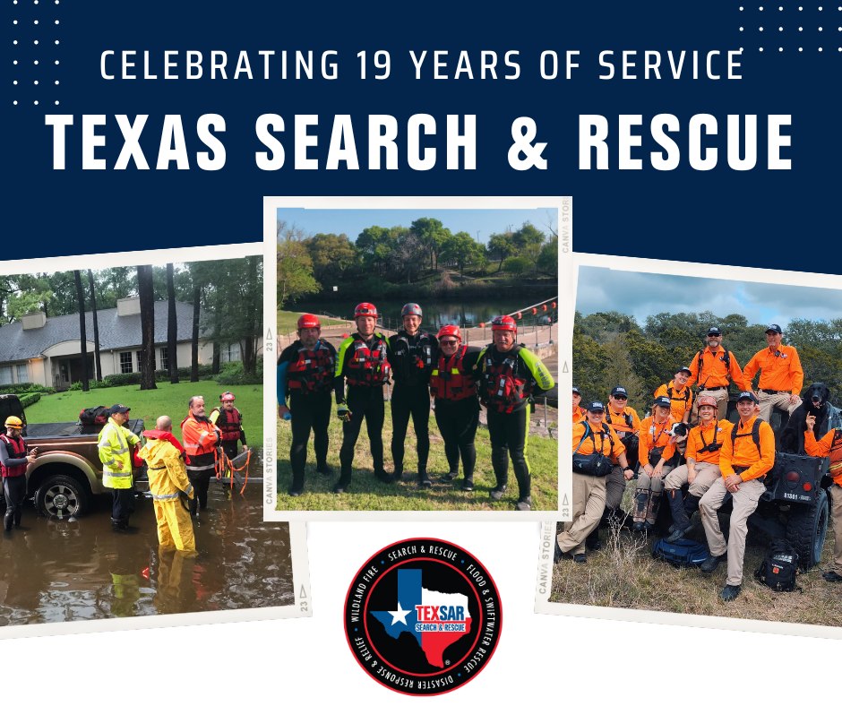 TEXSAR Celebrates 19 Years of Service - Texas Search and Rescue